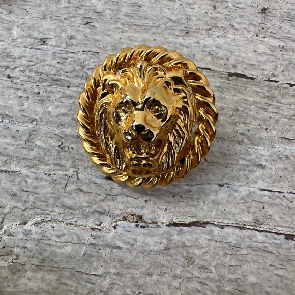 Vintage | Jewelry | Vintage Rare Anne Klein 3 Piece Gold Tone Lion Head ...